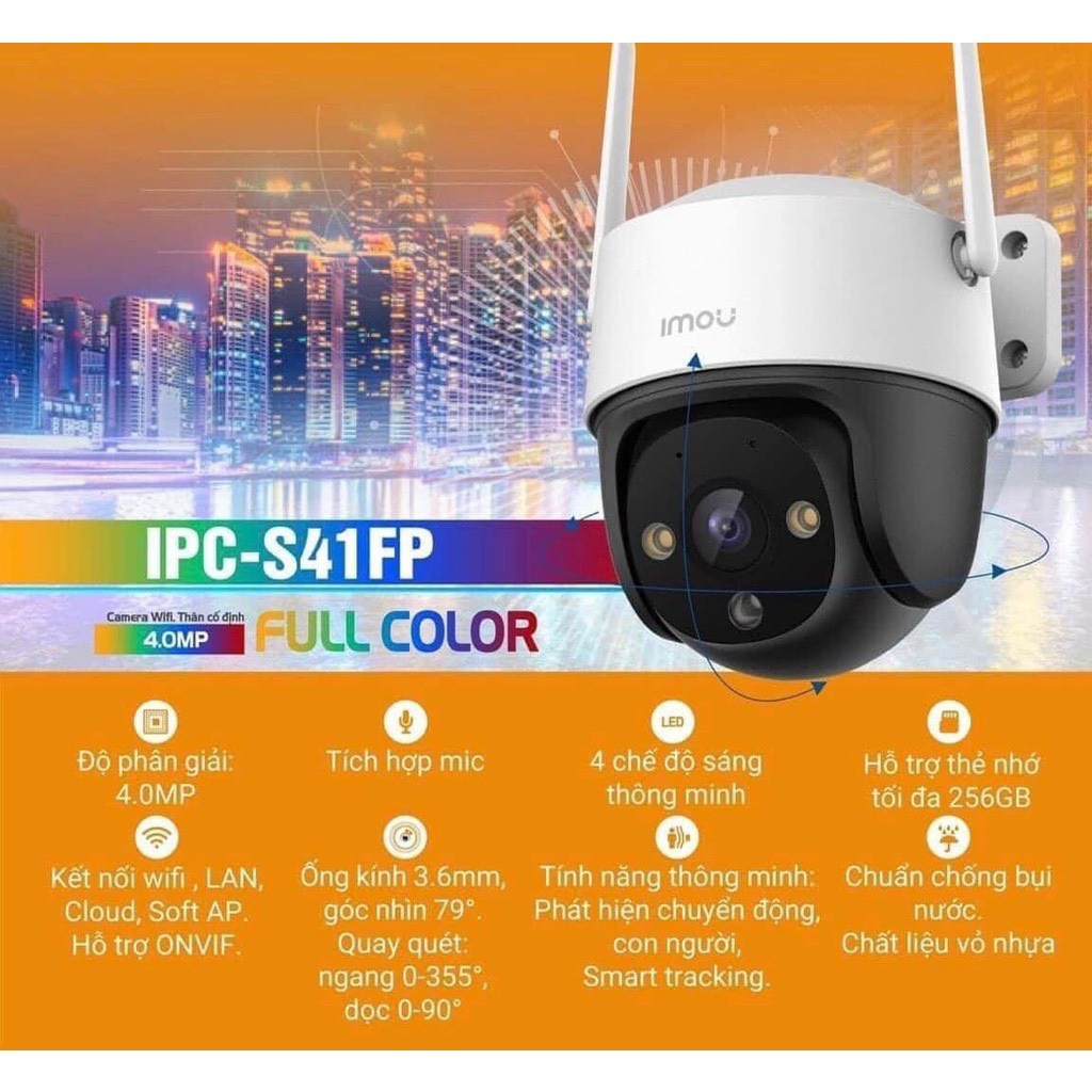 Camera Wifi ngoài trời imou S41FP 4MP xoay 360 độ giá rẻ ở Tp Vinh Nghệ ...