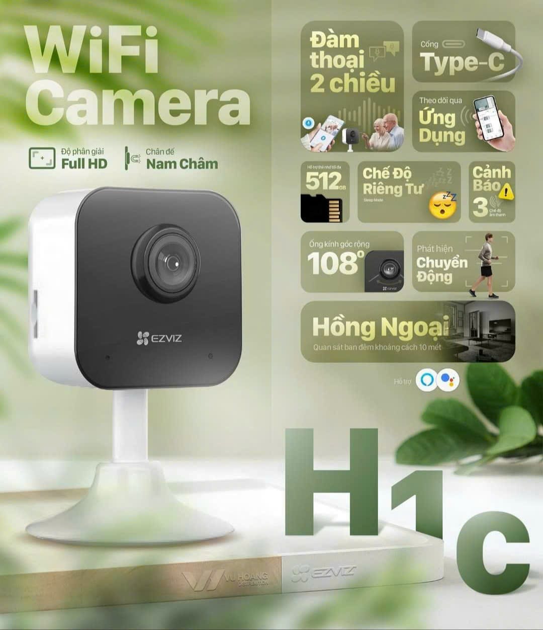 Camera wifi trong nhà Ezviz H1C đàm thoại 2 chiều giá rẻ